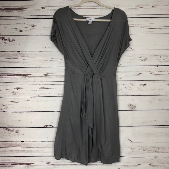 LOFT | Dresses | Ann Taylor Loft Dress Faux Wrap Tiered Grecian | Poshmark